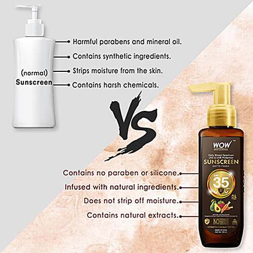 Buy Wow Skin Science Sunscreen SPF 35 Lotion - UVA & UVB Protection ...