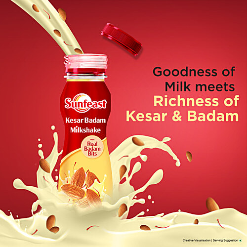 Buy Sunfeast Kesar Badam/Saffron & Almond Milkshake - With Real Badam ...