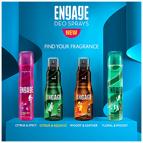 Buy Engage Deodorant For Men - Ocean Zest, Citrus & Aquatic, Skin ...