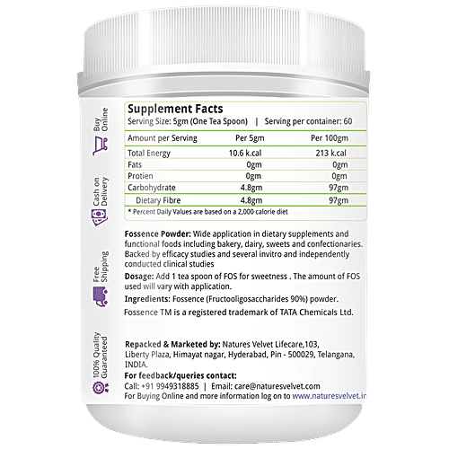Buy Natures Velvet FOS (Fructooligosaccharides) Powder - Sugar ...
