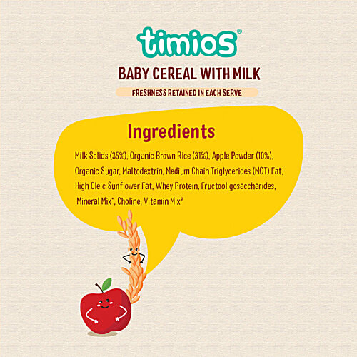 Buy Timios Baby Cereal With Milk - Rice Apple, 6+ Months Online at Best ...