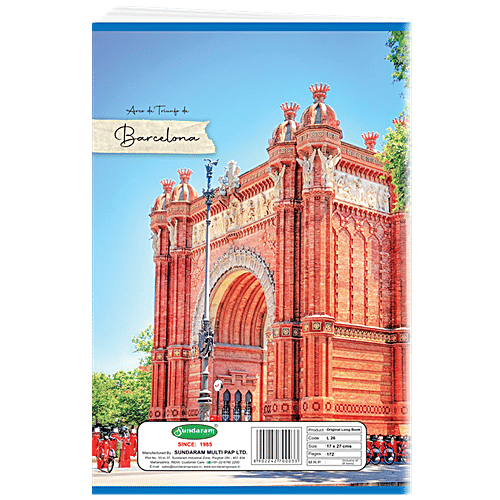 Buy Sundaram Notebook - Ruled, Long, Single Line, 172 Pages, Assorted ...