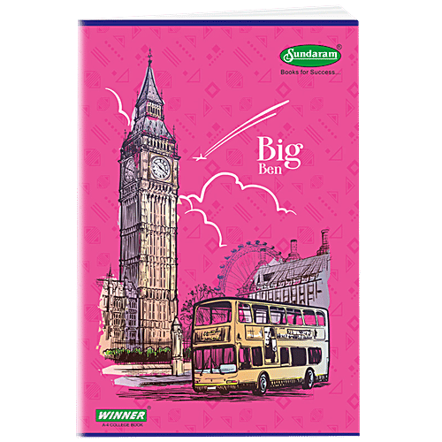 Buy Sundaram Notebook - A4, Long, Single Line, 172 Pages, Assorted ...