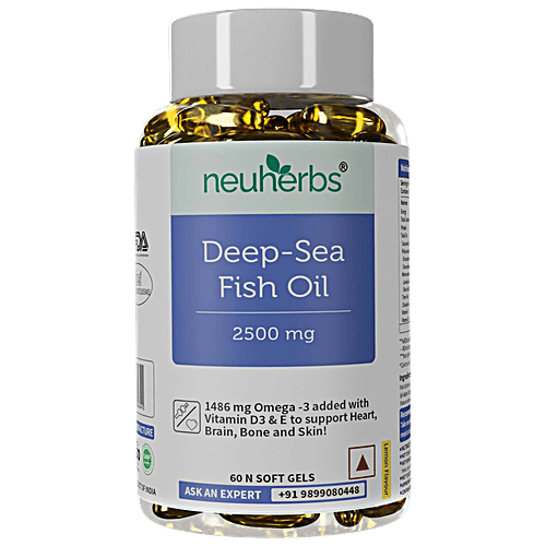 Buy Neuherbs Deep-Sea Omega 3 Fish Oil 2500mg Softgel Capsules ...