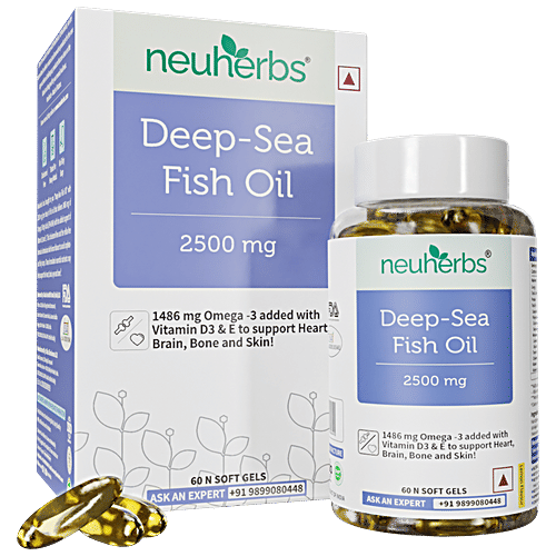 Buy Neuherbs Deep-Sea Omega 3 Fish Oil 2500mg Softgel Capsules ...