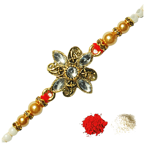 Buy Creative Space Kundan Rakhi With Tika Set Online at Best Price of ...