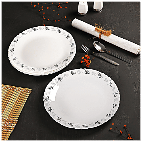 Buy Cello Opalware Dinner Plates - Black Magic, Dia-11 Inches Online at ...