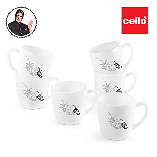 Buy Cello Opalware Coffee/Tea Mug - Medium, Black Magic Online at Best ...