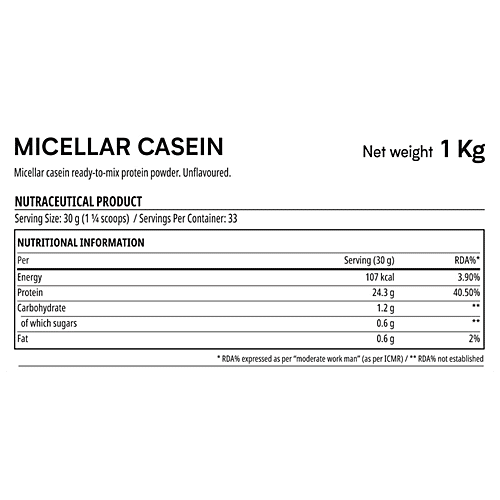 Buy Myprotein Micellar Casein - Unflavoured Online at Best Price of Rs ...
