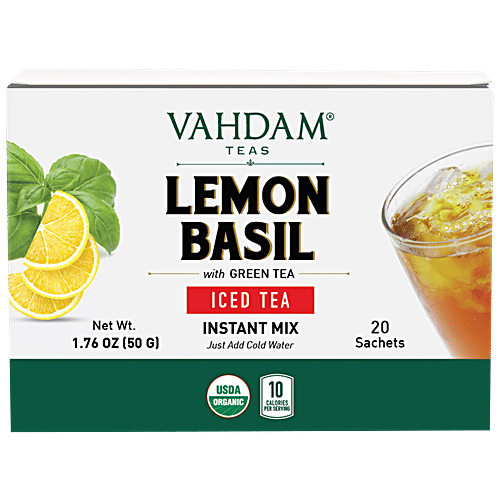 Buy Vahdam Lemon Basil Iced Tea Premix - 100% Organic Himalayan Green ...