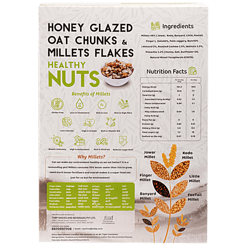Buy Millet Might Honey Glazed Oat Chunks & Millets Flakes - Healthy ...