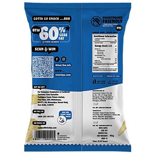 Buy BRB Popped Potato Chips - Salt & Pepper Flavour Online at Best ...