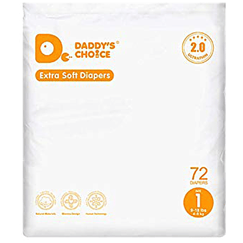 Buy Daddy's Choice Extra Soft Diapers - Size 1, Super Thin & Absorbent ...