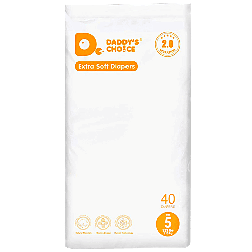 Buy Daddy's Choice Extra Soft Diapers - Size 5, Super Thin & Absorbent ...