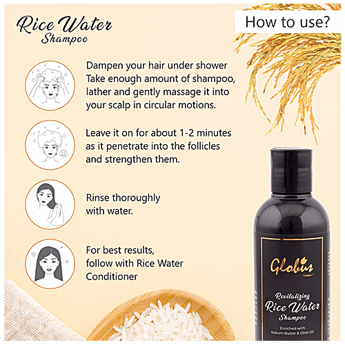Buy Globus Naturals Rice Water Shampoo - Revitalizing, With Kokum ...