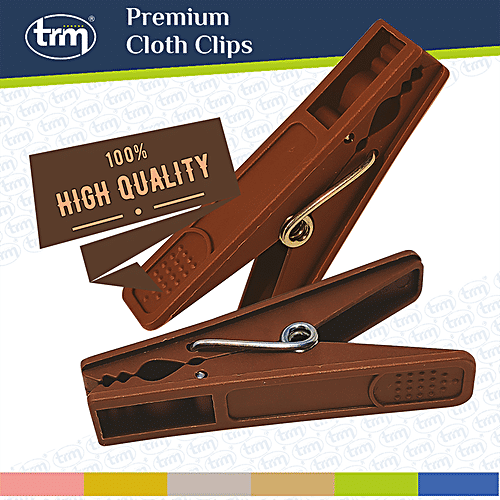 Buy Trm Premium Plastic Hanging Cloth Drying Clips - 2mm, Brown Online ...