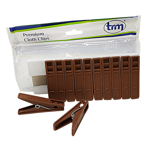 Buy Trm Premium Plastic Hanging Cloth Drying Clips - 2mm, Brown Online ...