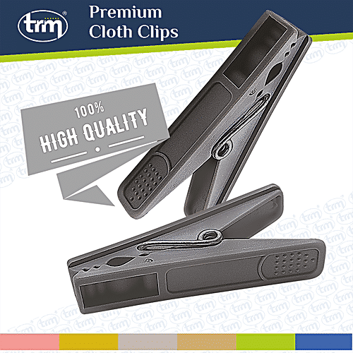 Buy Trm Premium Plastic Hanging Cloth Drying Clips - 2mm, Gray Online ...