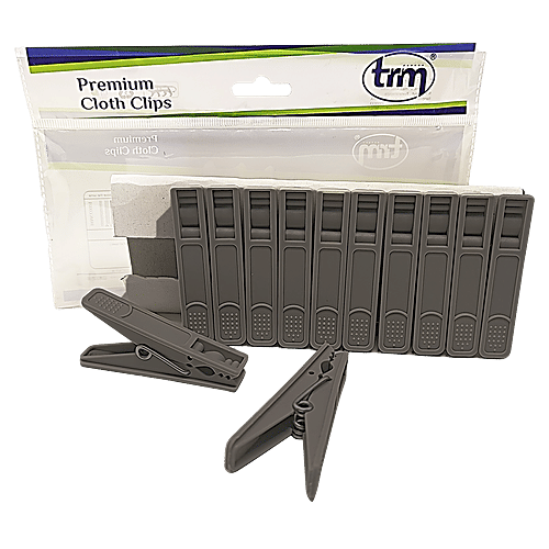Buy Trm Premium Plastic Hanging Cloth Drying Clips - 2mm, Gray Online ...