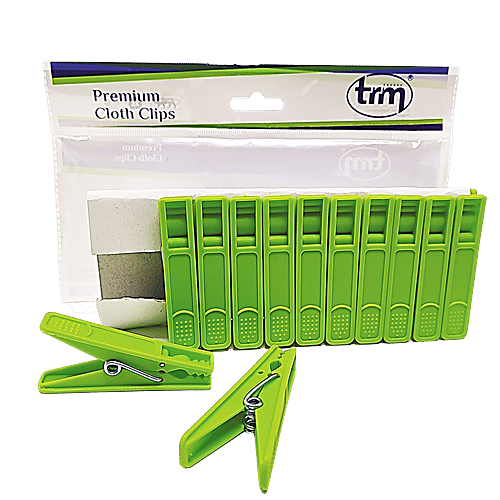 Buy Trm Premium Plastic Hanging Cloth Drying Clips - 2mm, Green Online ...