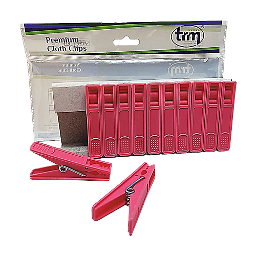 Buy Trm Premium Plastic Hanging Cloth Drying Clips - 2mm, Pink Online ...
