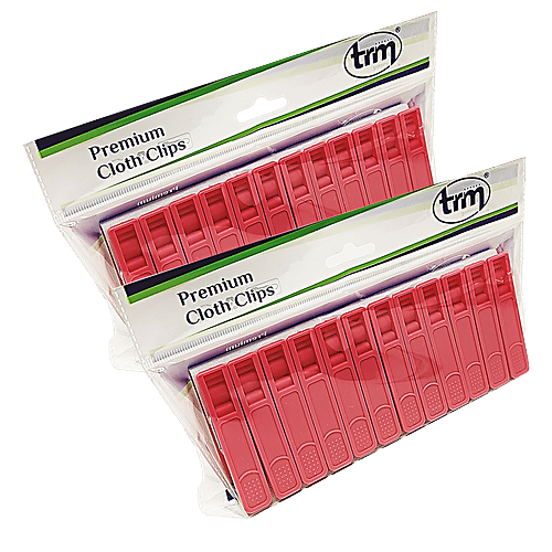 Buy Trm Premium Plastic Hanging Cloth Drying Clips - 2mm, Pink Online ...