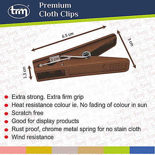 Buy Trm Premium Plastic Hanging Cloth Drying Clips - 2mm, Brown Online ...
