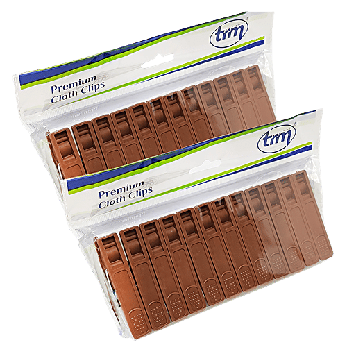 Buy Trm Premium Plastic Hanging Cloth Drying Clips - 2mm, Brown Online ...