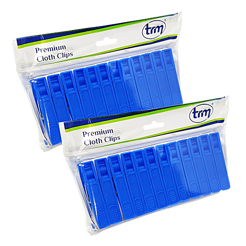Buy Trm Premium Plastic Hanging Cloth Drying Clips - 2mm, Blue Online ...