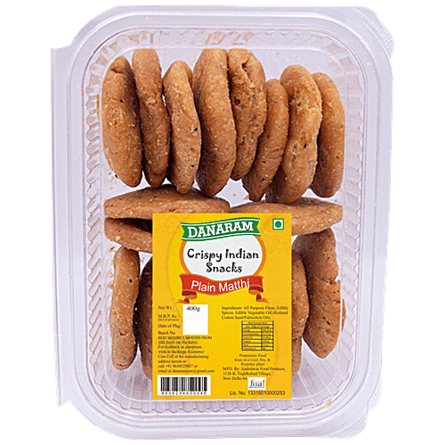 Buy Danaram Crispy Indian Snacks - Plain Matthi Online at Best Price of ...
