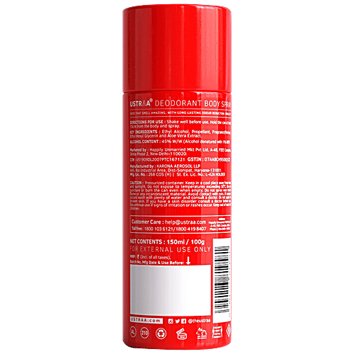 Buy USTRAA Deodorant Body Spray - Red,For Men Online at Best Price of ...