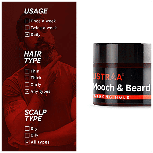 Buy Ustraa Beard & Mooch Wax - Strong Hold For Facial Hair, For Men ...