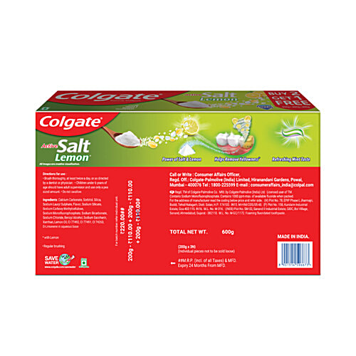 Buy Colgate Active Salt Lemon Toothpaste, Germ Fighting Toothpaste for ...