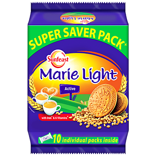 Buy Sunfeast Marie Light Active Biscuits - With Iron & 6 Vitamins, Tea ...