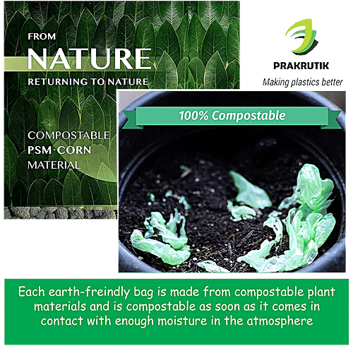 Buy Prakrutik Compostable Garbage Bag - Medium, Blue, 19x21 Online at ...