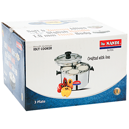 Buy Nandi Aluminium Idli Cooker - With 3 Plates, Strong & Sturdy, Easy ...