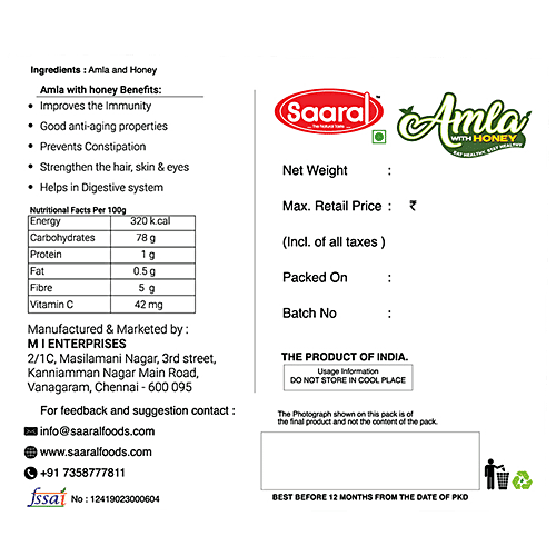 Buy SAARAL Cut Amla With Honey Online at Best Price of Rs 180 - bigbasket
