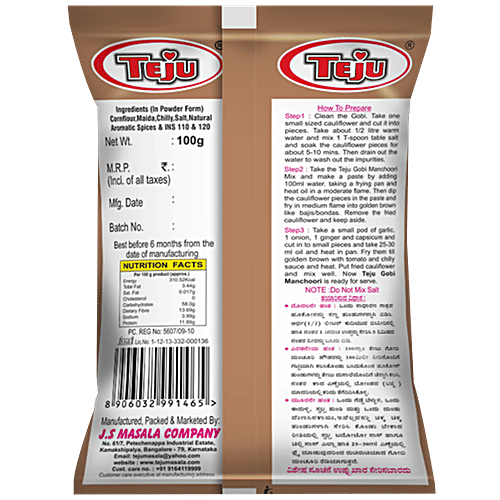 Buy Teju Gobi Manchoori - Manchurian Masala Powder Online at Best Price ...