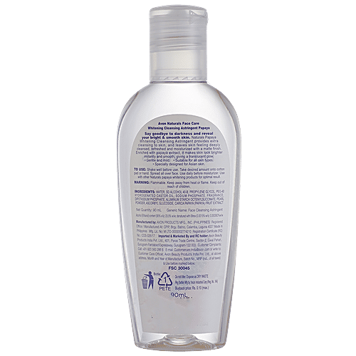 Buy Avon Naturals Face Care Whitening Cleaning Astringent - With Papaya ...
