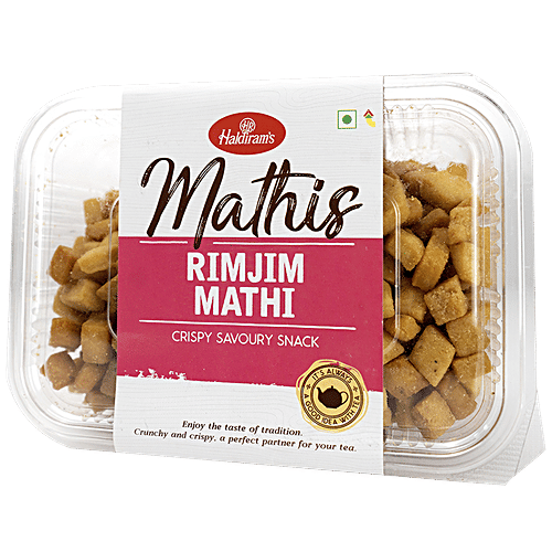 Buy Haldiram Rimjim Mathi - Crispy Savoury Snack, Filled With Masala ...