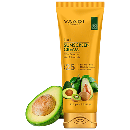 Buy Vaadi 3 In 1 Sunscreen Cream - With SPF 25, Kiwi & Avocado Extract ...