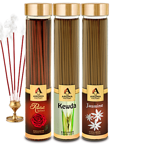 Buy The Aroma Factory Incense Sticks/Agarbatti - Assorted Flavours, Made With 0% Charcoal Online ...