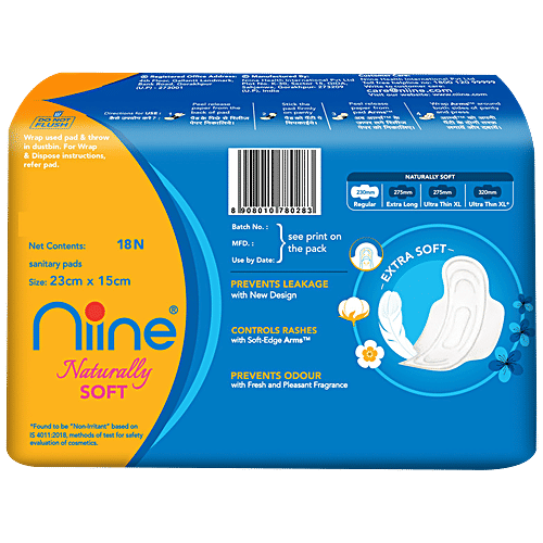 Buy Niine Naturally Soft Sanitary Napkins - Regular, Soft & Cottony ...