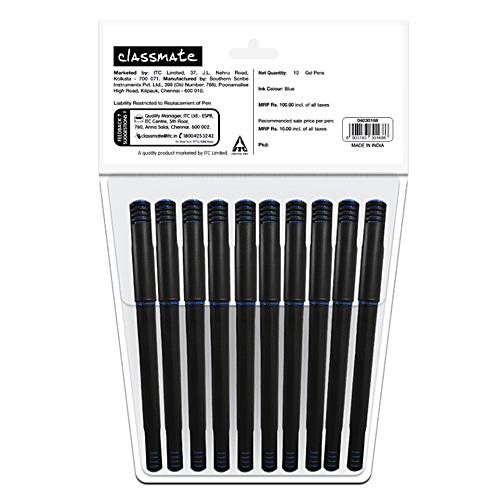 Buy Classmate Octane Gel Pen - Blue Online at Best Price of Rs 100 ...