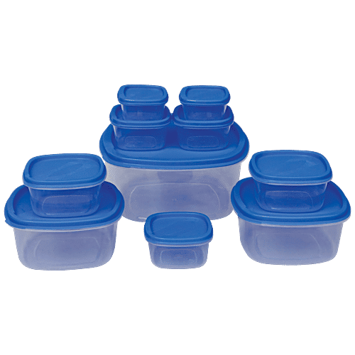 Buy Princeware Plastic Container Set Square - Airtight, 5657C1, Blue ...