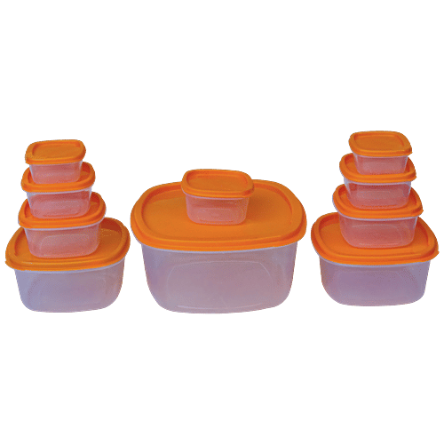 Buy Princeware Plastic Container Set Square - Airtight, 5657C1, Orange ...