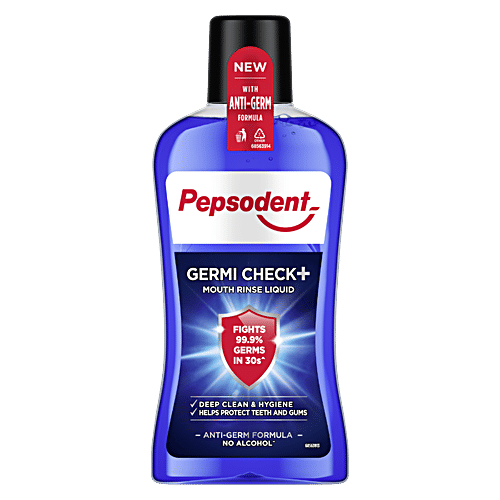 Buy Pepsodent Germi Check+ Mouth Rinse Liquid - Fights 99.9% Germs ...