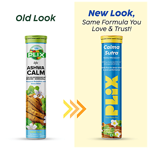 Buy PLIX Life Ashwa Calm Effervescent Tablet - For Relaxation & Stress ...