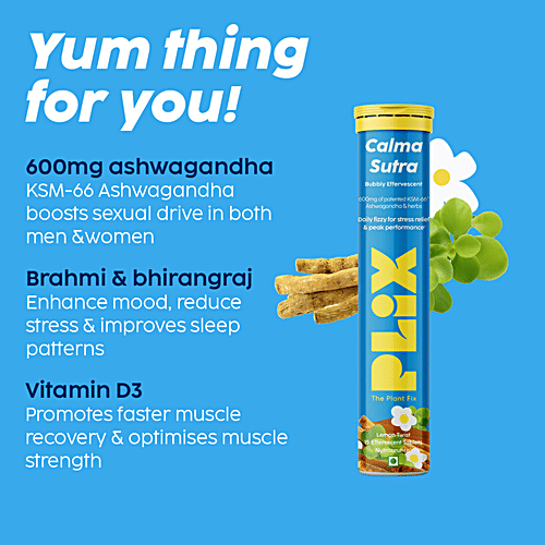 Buy PLIX Life Ashwa Calm Effervescent Tablet - For Relaxation & Stress ...