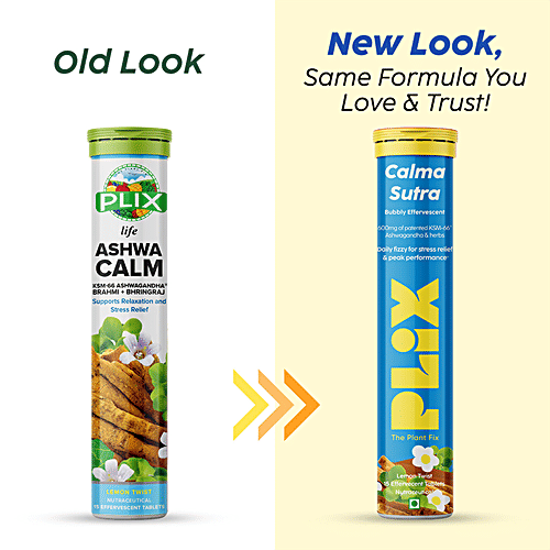 Buy PLIX Life Ashwa Calm Effervescent Tablet - For Relaxation & Stress ...